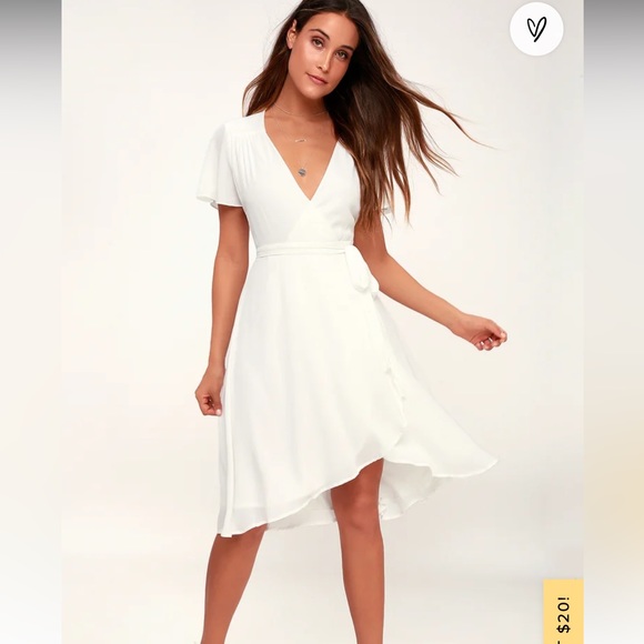 Lulus | Dresses | Lulus White Wrap Dress | Poshmark